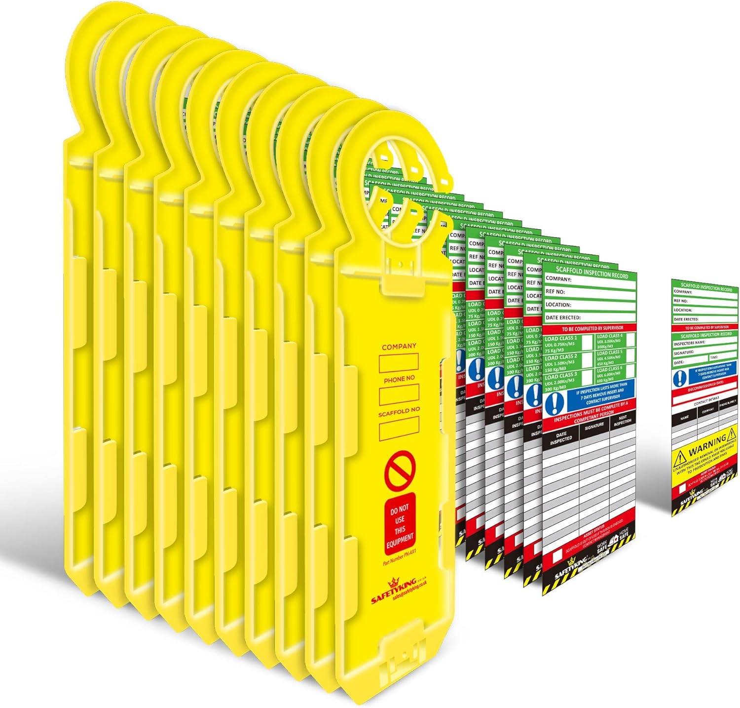 SAFETYKING® Ladder Tags 10 Scaffold Tags 20 Inserts | Access Inspectio